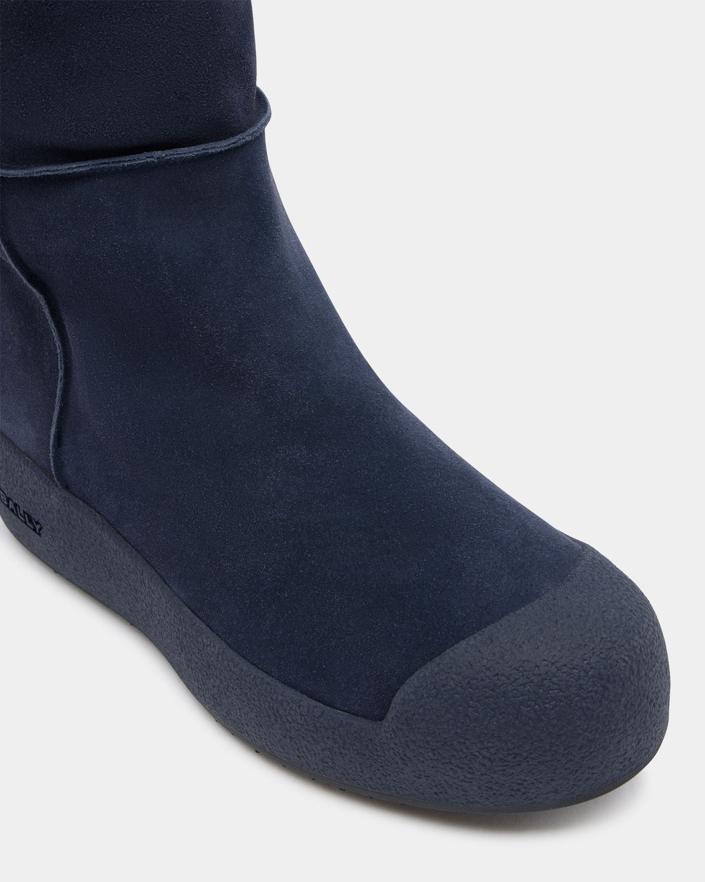Women's Blue Bally Curling Over-the-knee Boot in Navy Blue Suede ...