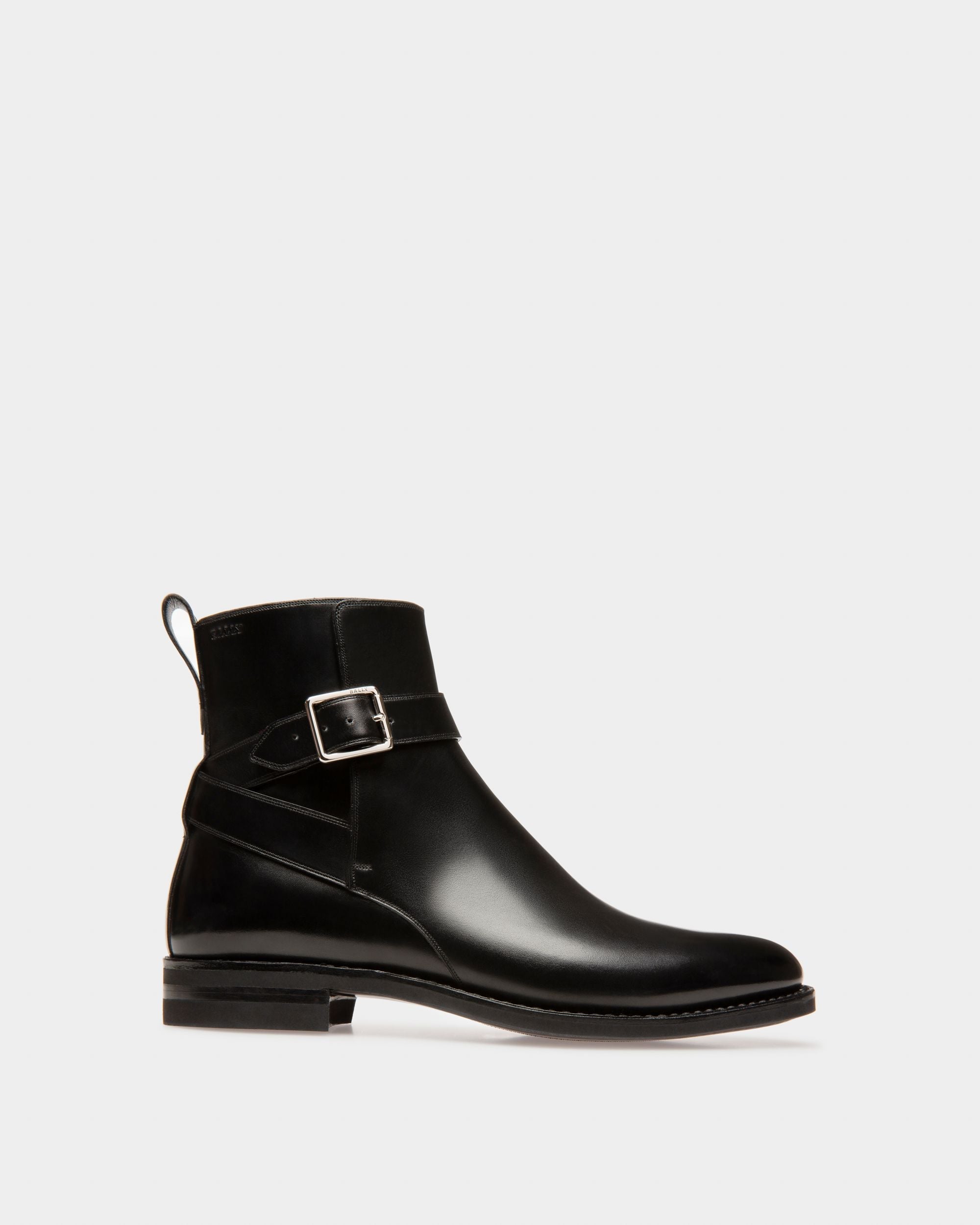 Women's Black Filly Leather Booties In Black | Bally Global