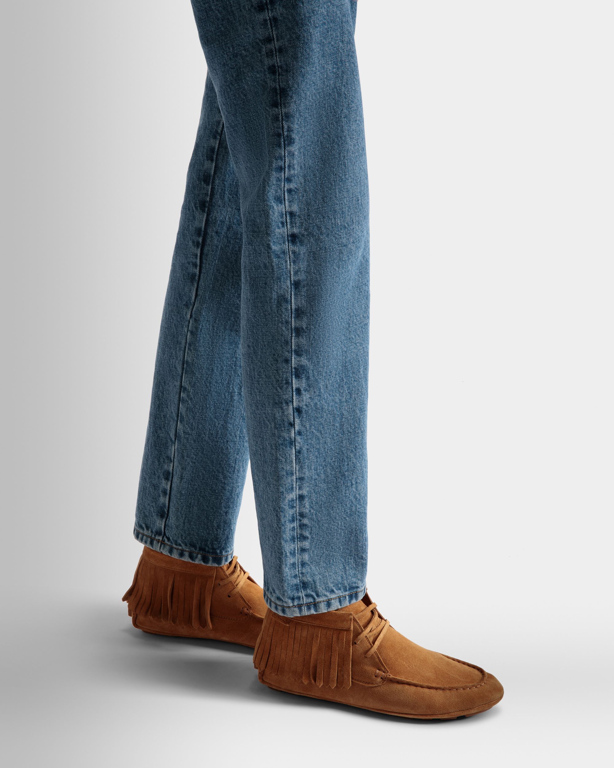 Women's Brown Kerbs Driver Shoes In Desert Leather | Bally Global