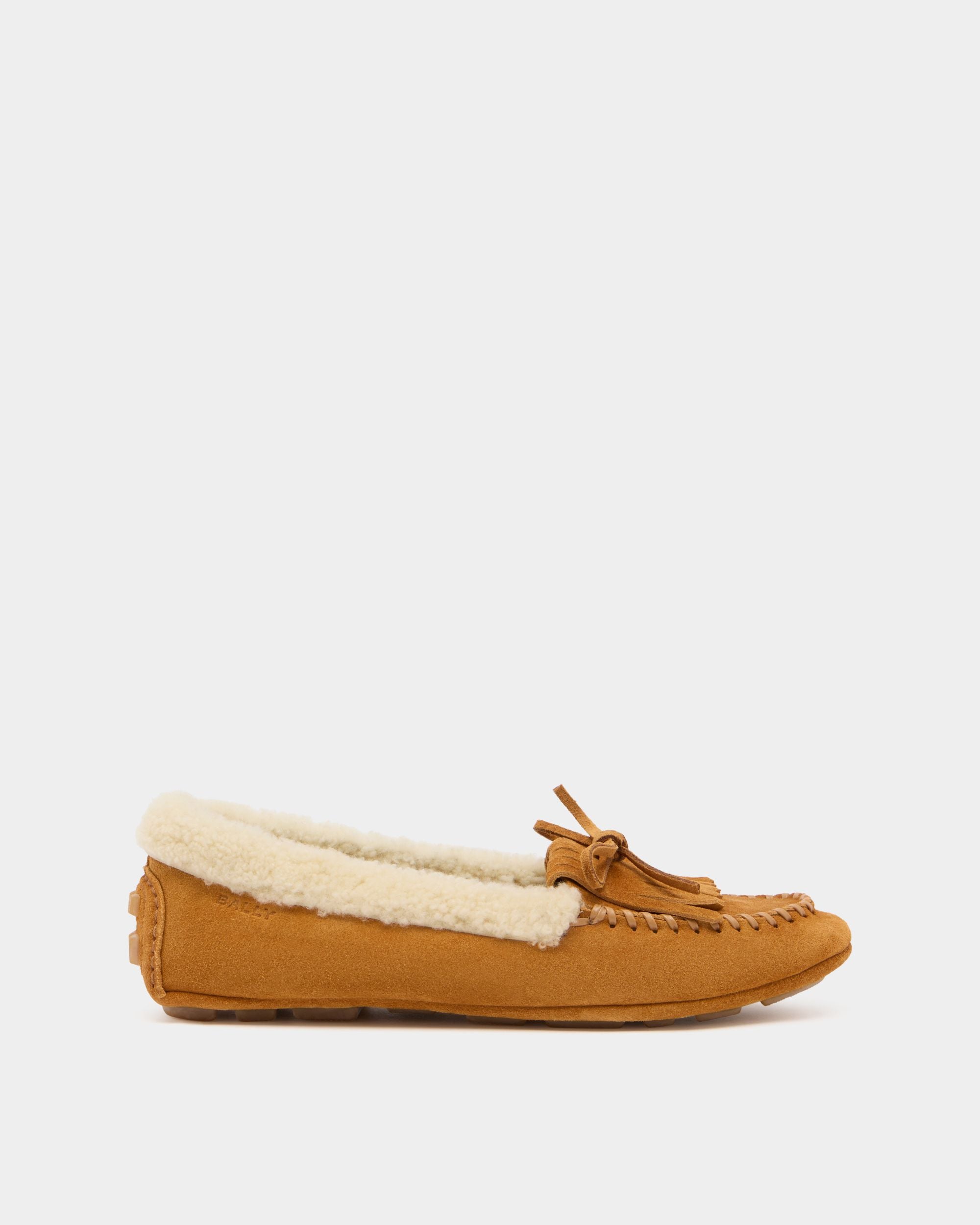 Women's Brown Kerbs Driver In Brown Suede | Bally Global