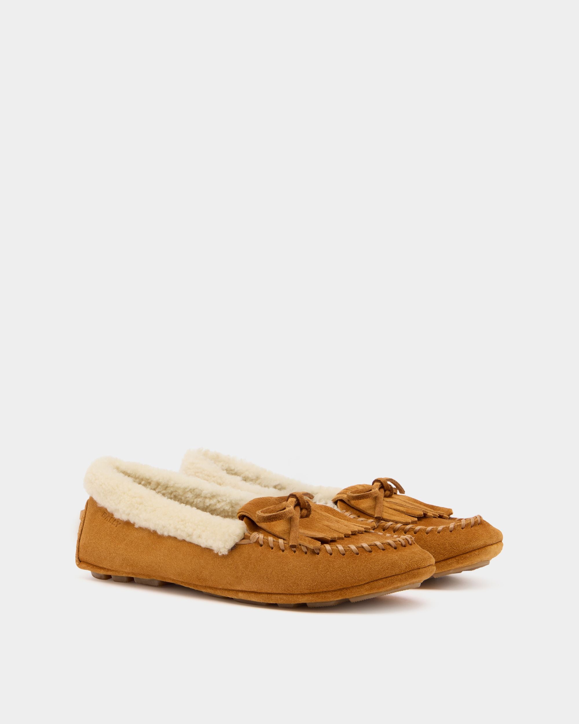 Women's Brown Kerbs Driver In Brown Suede | Bally Global