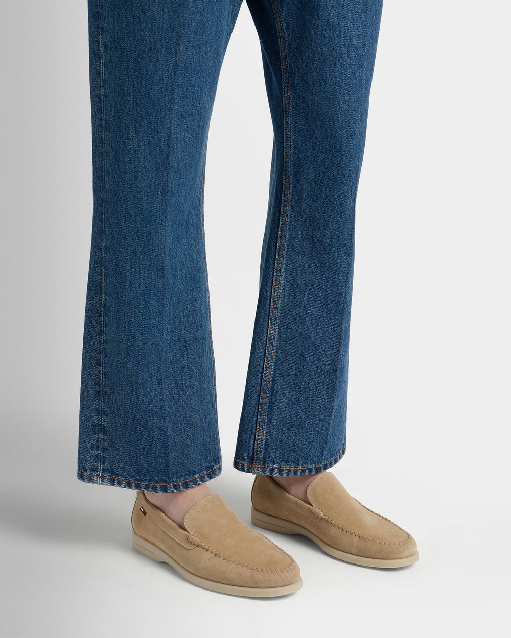 Women's Beige Switz Moc Loafer in Light Beige Suede | Bally Global US