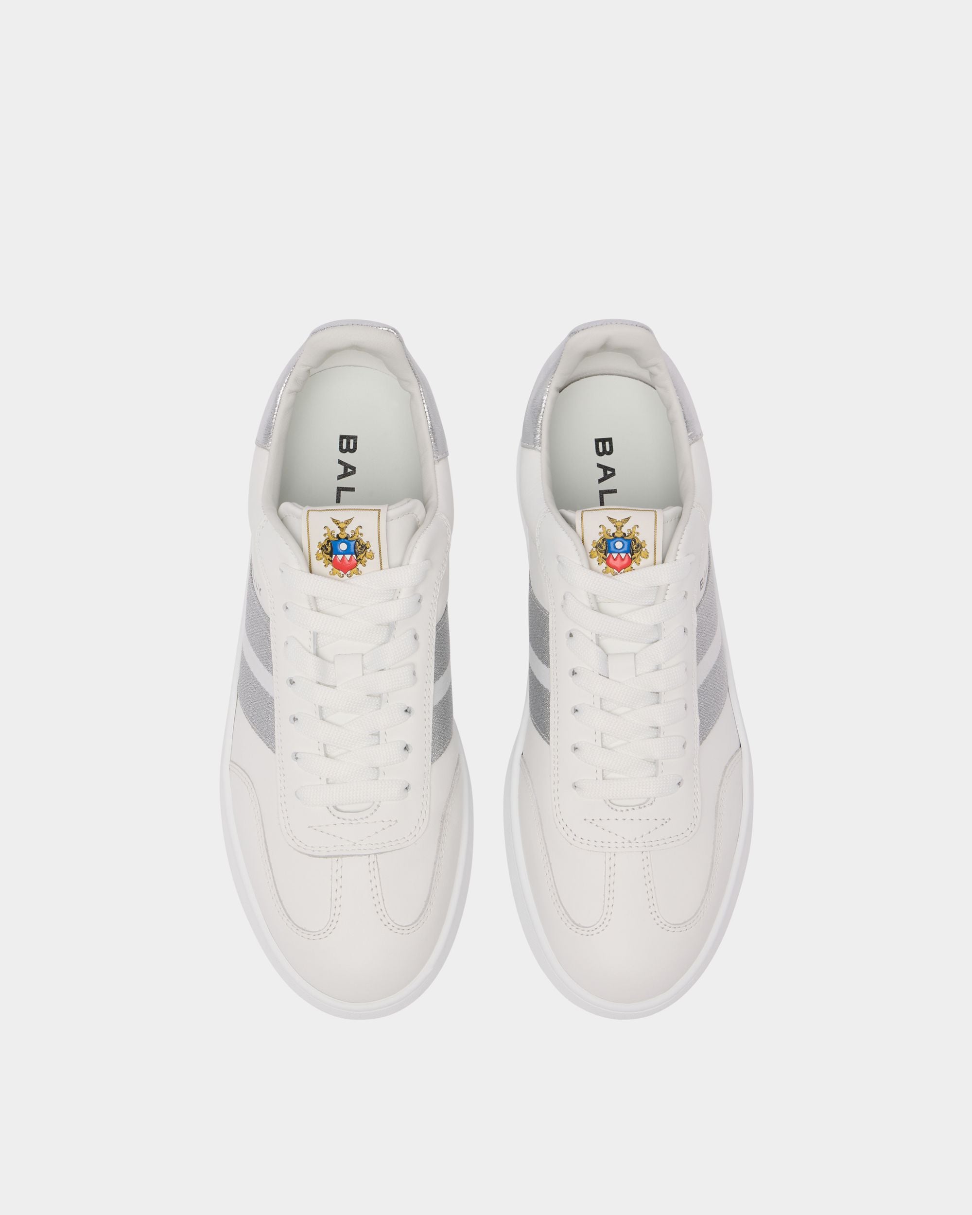 Women's White Retro Crest Sneaker in White Leather | Bally Global