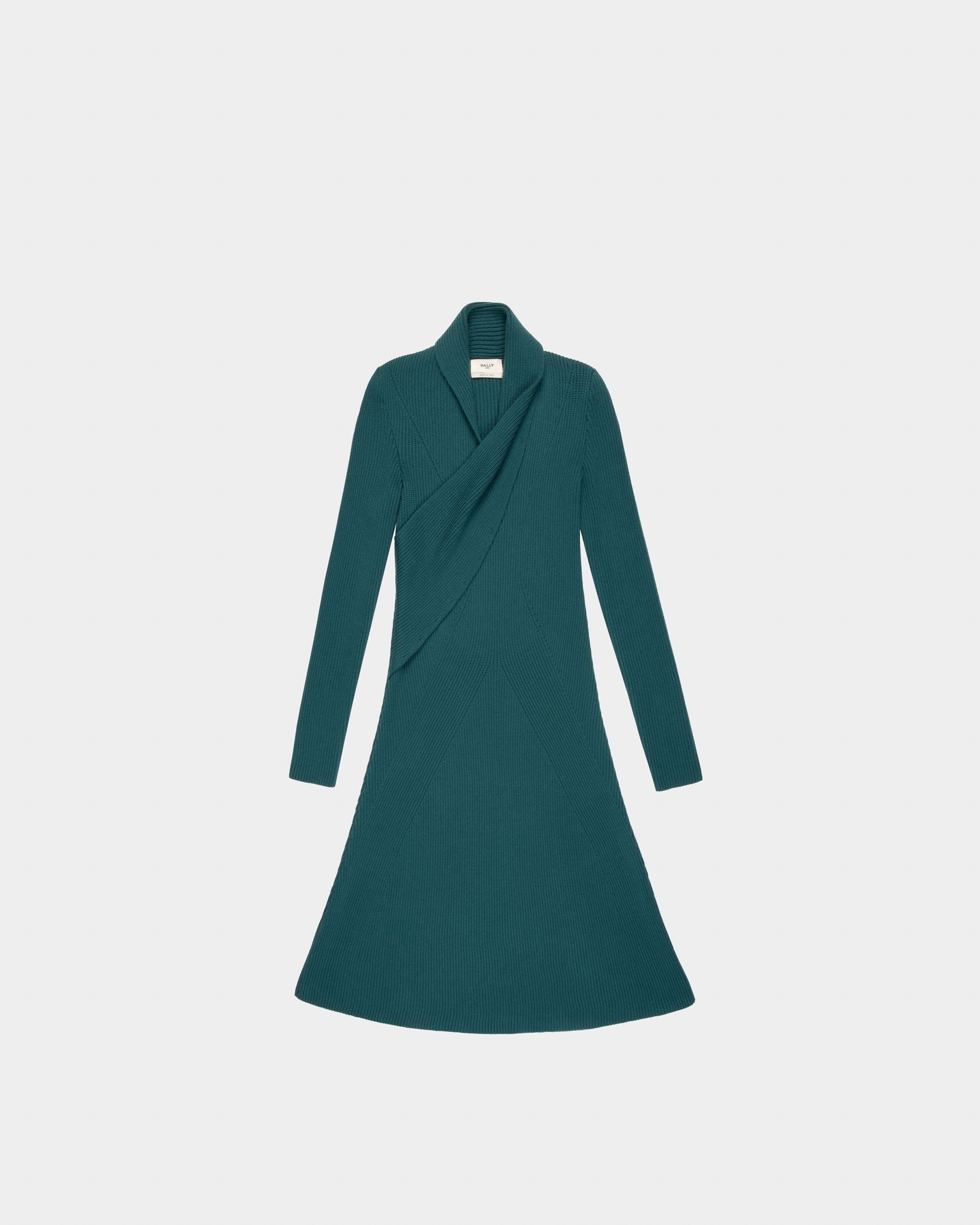 Women's Green Wool Dress In Green | Bally Global