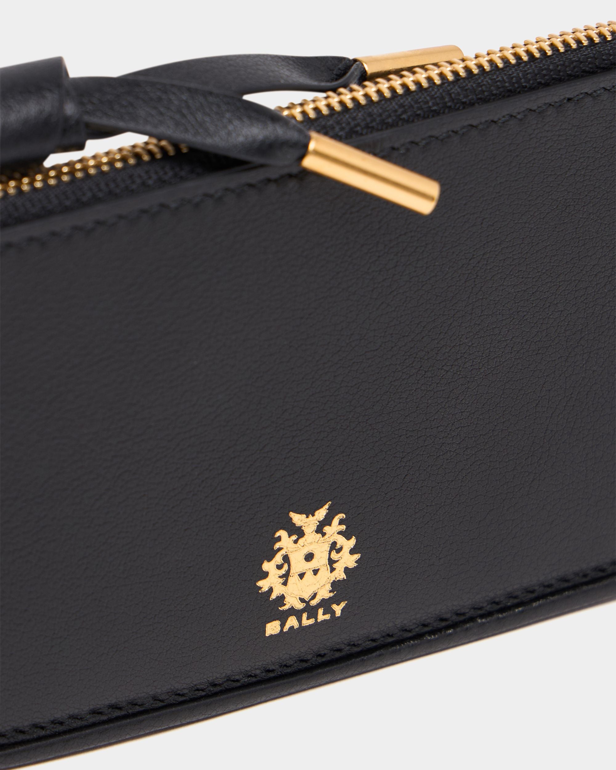 Women's Black Bally Essential Zipped Card Holder in Black Leather ...