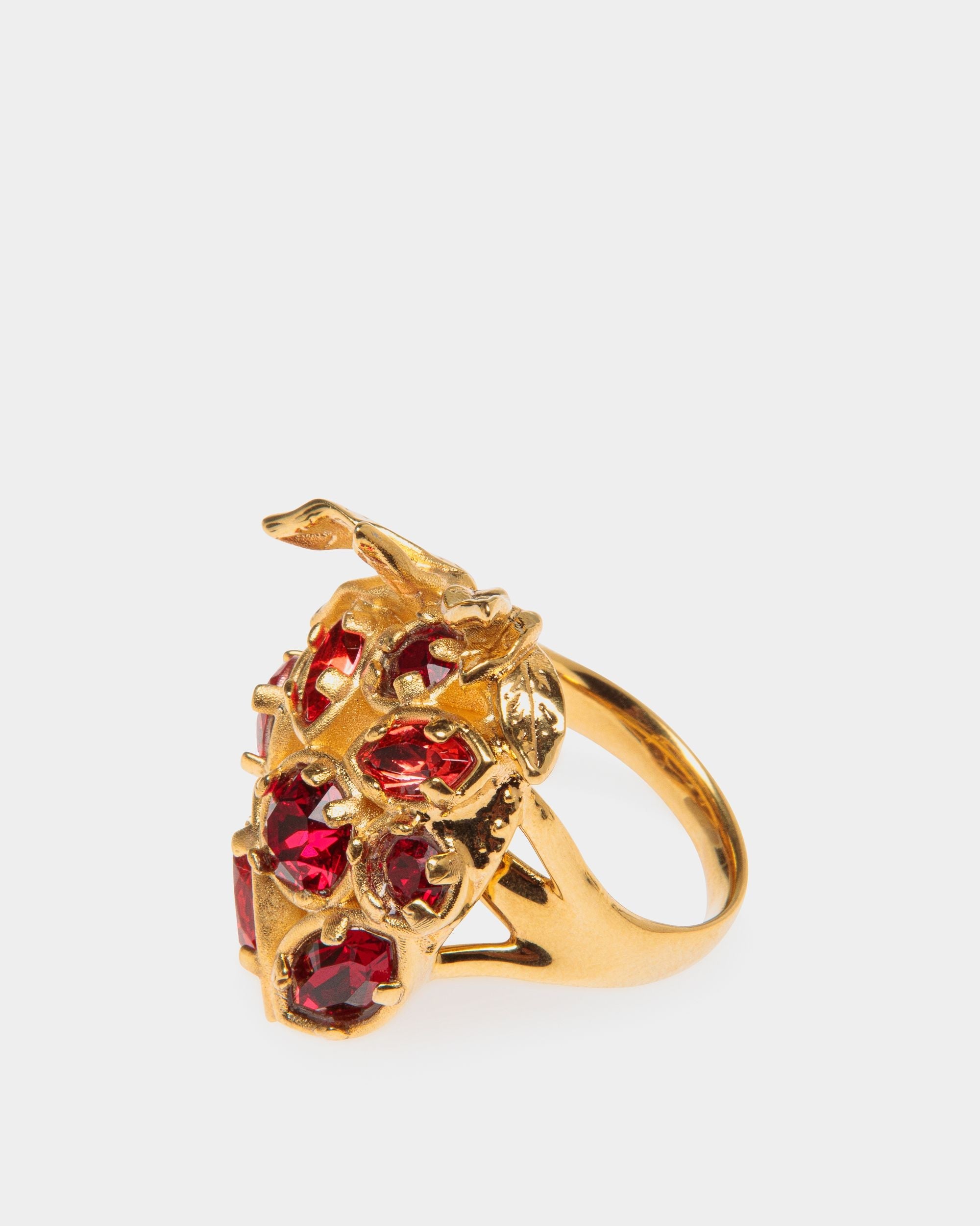 Women's Gold Deco Ring in Gold Eco Brass and Crystals | Bally Global US