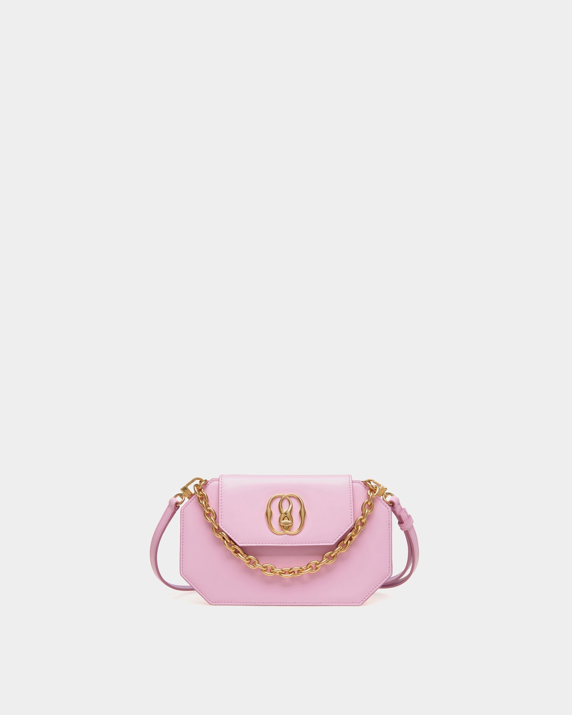 Women's Pink Emblem Mini Bag in Pink Brushed Leather | Bally Global