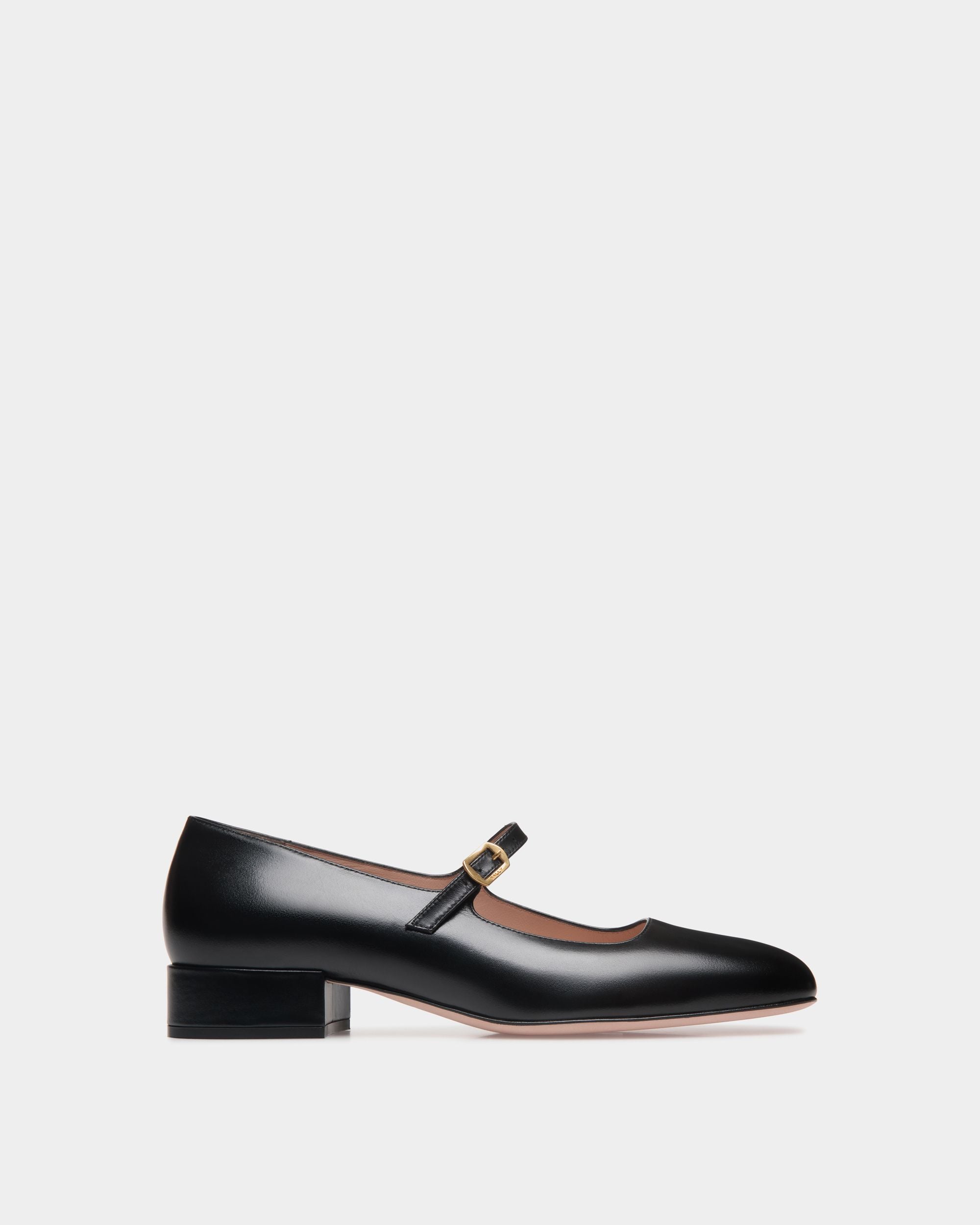 Women's Black Ballyrina Pump in Black Leather | Bally Global US