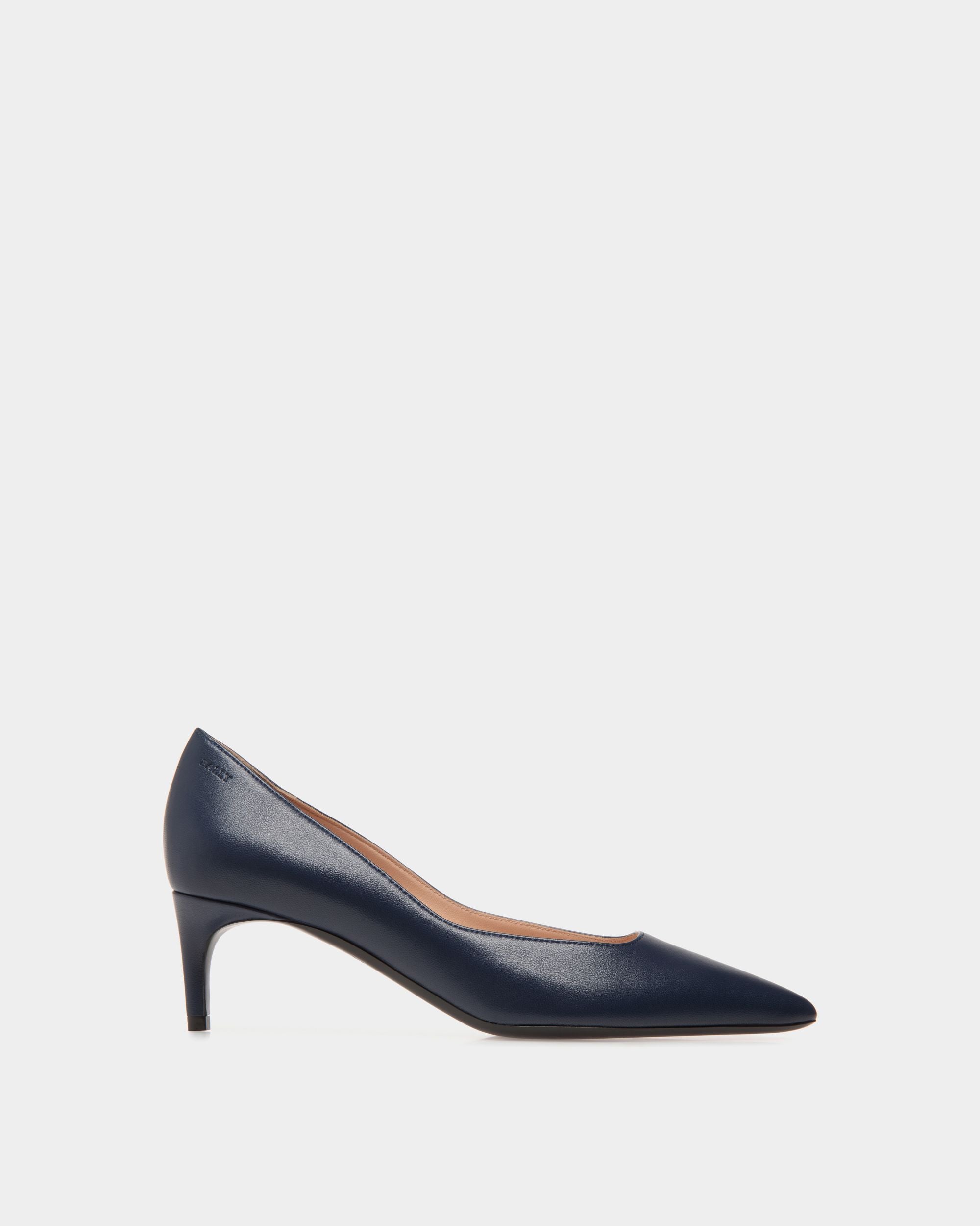Women's Blue Pump in Bue Leather | Bally Global