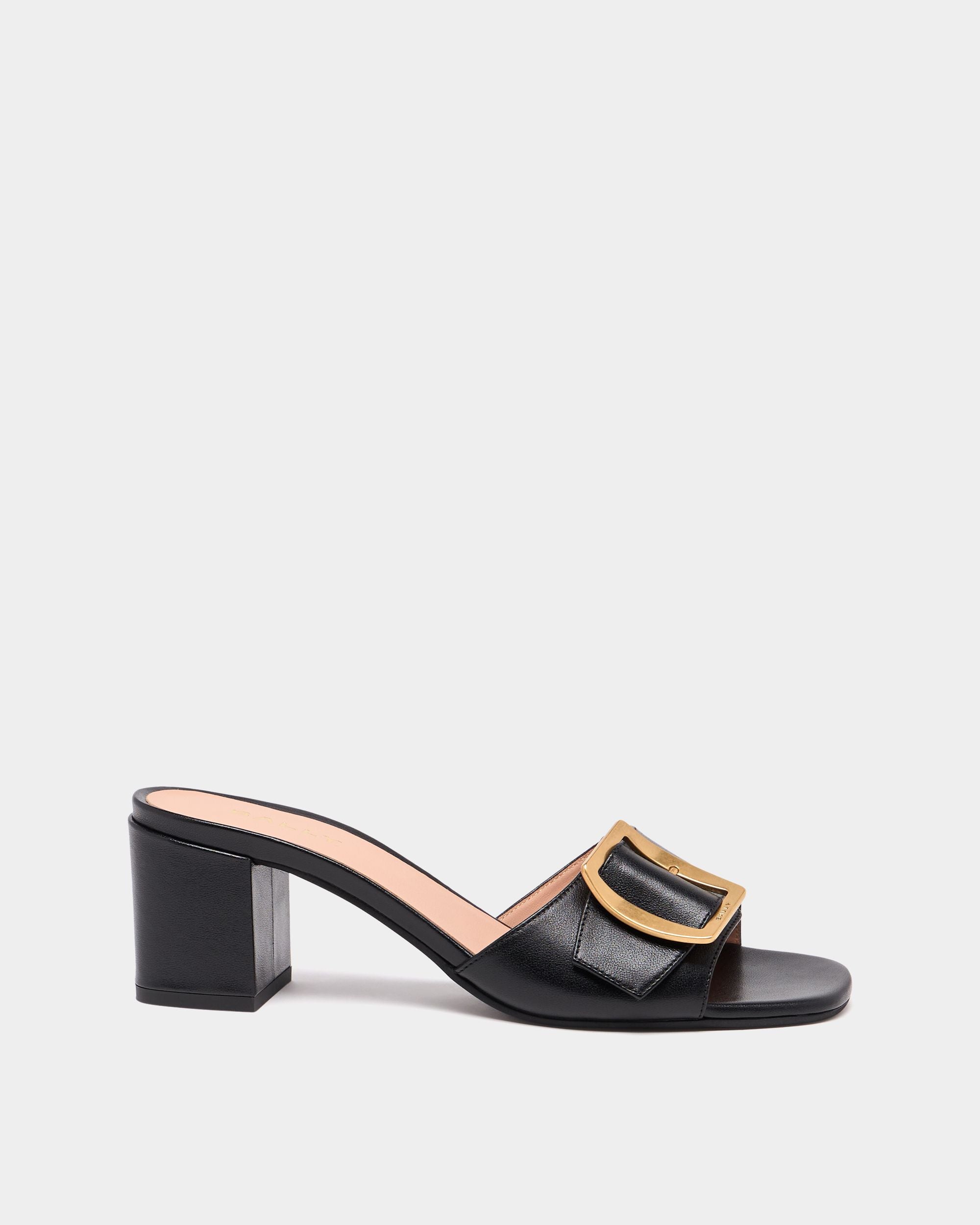 Women's Black Boucle Mule in Black Leather | Bally Global US