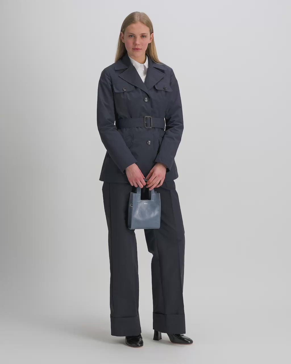 Women's Blue Easy Bally Small Tote Bag in Light Blue Leather | Bally Global